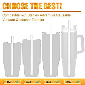 6pcs Replacement Straws for Stanley Adventure Quencher 40oz Travel Tumblers, Reusable Plastic Straw with Cleaning Brush for Stanley Cup 40 oz Water Jug Accessories (30cm / 11.8inch Long)