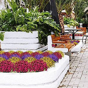 LANKAMO 15 Bundles Artificial Flowers Fake Silk Flowers Outdoor UV Resistant Faux Flowers Plastic Fabric Greenery Plants for Hanging Planter Kitchen Home Office Wedding Garden Decoration(Fuchsia)