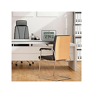 La Crosse Technology 513-1419-INT Atomic Full Calendar Clock with Extra Large Digits - Silver, 9.84"L x 1.14"W x 7.48"H