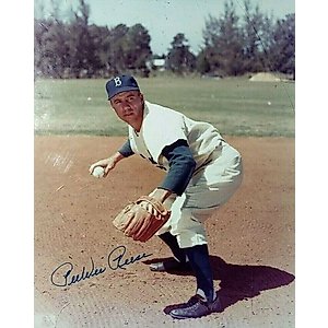 Pee Wee Reese Brooklyn Dodger MLB Hall of Fame Signed 8x10 Photo Plaque