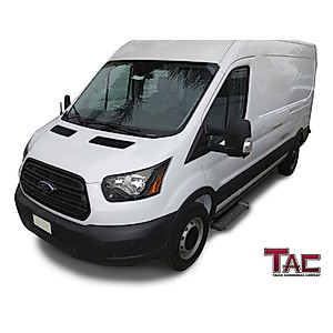 TAC 6.5” Running Boards Fit 2015-2023 Ford Transit Van (Exclude 2022-2023 E-Transit) 148" Wheel Base Full Size Utility Black Rattler Steel Side Steps Nerf Bars Step Rails Off Road Accessories 2 Pcs