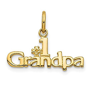 IceCarats 14K Yellow Gold Best Grandpa Necklace Charm Pendant Only