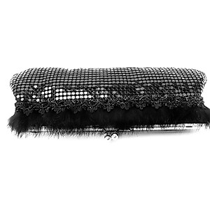 Frewahmesh Evening Clutch Metal Mesh Purse Bag for Cocktail Party Prom Wedding Banquet (Black-2)