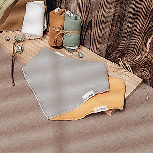 10 Pack Baby Muslin Bibs,Muslin Bandana Bibs for Baby Boys Girls,Soft Absorbent Bibs for Drooling Teething