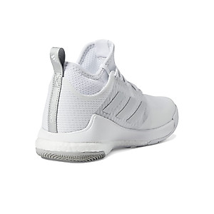 adidas Women's Crazyflight Mid Volleyball Shoe, White/Silver Metallic/Grey, 8.5