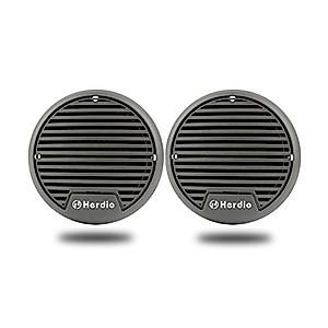 Herdio 3" inch Marine Bluetooth Speakers Boat Motorcycle Hot tub Stereo with Max Power 140 watt(A Pair) (Gray)