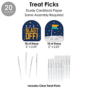 Big Dot of Happiness Blast Off to Outer Space - Rocket Ship Baby Shower or Birthday Party Favors and Cupcake Kit - Fabulous Favor Party Pack - 100 Pieces