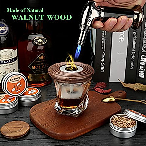 Whiskey Smoker Gifts for Him - Cocktail Smoker Kit with Torch - Old Fashioned Drink Smoker Infuser Kit with Whiskey Stones Whiskey Gifts for Men Dad Husband - No Butane