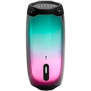 JBL Pulse 4 - Waterproof Portable Wireless Bluetooth Speaker with Light Show, Includes LED Flashlight Key Chain Bonus - Black