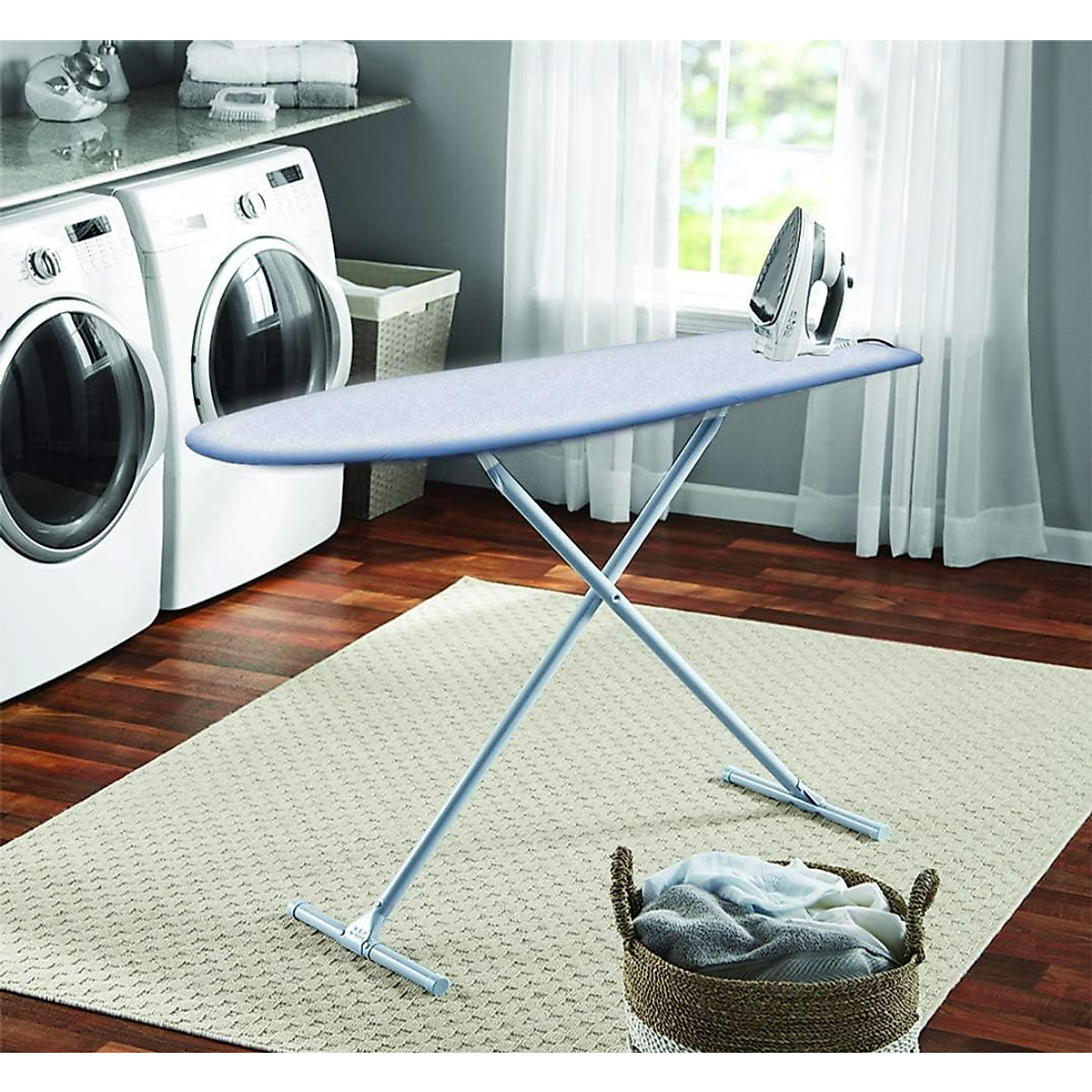 SheeChung Ironing Board Cover and Pad for Extra Wide 18 x 49 Ironing Boards,Premium Heavy Duty 4-Layer Silicone Coated Cover with 2mm Foam and 4mm Felt,Resists Scorching and Staining (49”x18”,Size C)