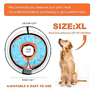 TMEOIIPY Inflatable Dog Cones for Large Dogs XL, Soft Dog Cone Collar Alternative After Surgery, Adjustable Dog Donut Cone Protective Elizabethan Collar Pet Collar to Stop Licking - XL