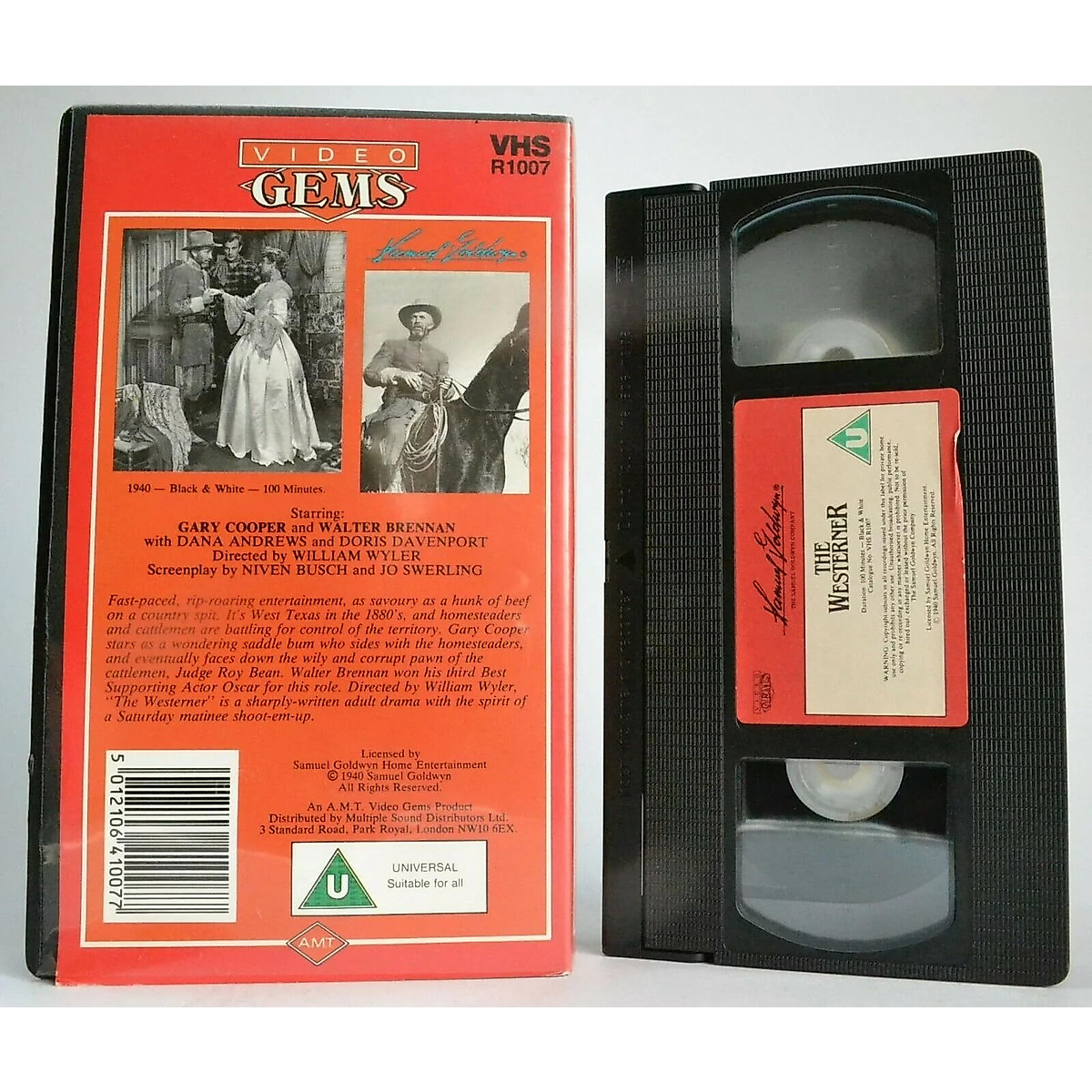 The Westerner (1940); [Video Gems]: Romantic Western - Gary Cooper - Pal VHS