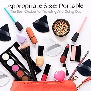 MOTZU 6 Pieces Powder Puff for Face Powder, Triangle Makeup Puff, Cotton Velour Triangle Face Puffs for Setting, Contouring, Under Eyes, and Corners, 2.76-inch Normal Size, with Strap, Beauty Tool