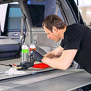 Leather & Textile Shine Brush by TAKAVU, Durable Soft Nylon Bristles, Included Detailing Cleaning Brush, Unique Concave Design Wood Handle for Car Interior Seat Carpet Upholstery Couch Boots Shoes