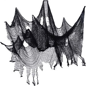JOVITEC 4 Pack Halloween Creepy Cloth Spooky Fabric Cloth Loose Weave Gauze Freaky Cheesecloth for Haunted Halloween Party Decoration (2 Yards x 30 Inch，Black)