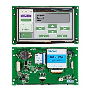 5 Inch HMI Smart TFT LCD Display Module with Controller Board + Software + Touch Screen for Industrial Control or Arduino(5 Inch, YTVI050WT-01)