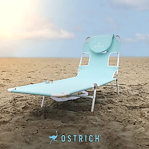 Ostrich 72 by 22 Inch Versatile Chaise Lounge Portable Reclining Lounger, Outdoor Patio, Beach, Lawn, Camping, or Pool Tanning Chair, Aqua