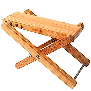 Miwayer Bamboo 4 Gears Adjustable Upscale Guitar Foot Rest Non-Slip Foot Stool Foldable Footrest from 4.5" up to 8"，Accessory for Classical Acoustic Guitar Part