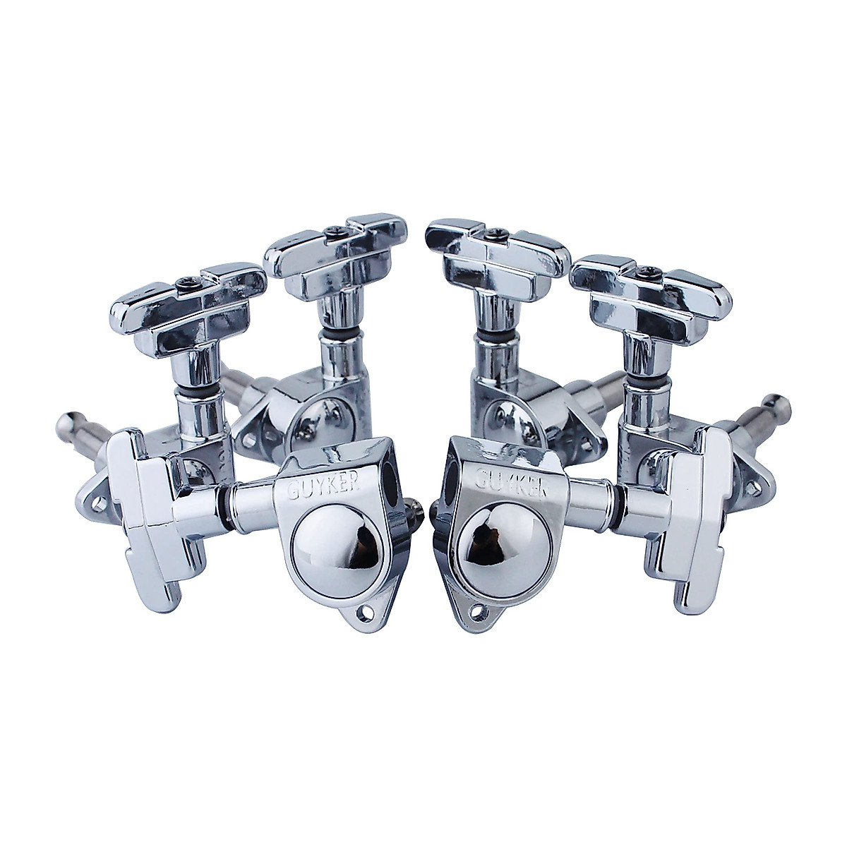 Guyker Guitar Tuning Pegs(3L + 3R Handed) - 1:21 Sealed Art Deco Rotomatic Tuners Machine Heads with Imperial Style Head Replacement - Chrome
