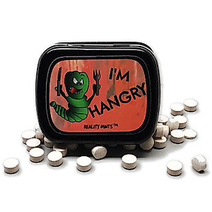 Reality Mints I’m Hangry Mints - Funny Hungry Worm Design - Peppermint Breath Mints for Friends - Breath fresheners,, Made in America