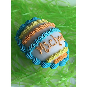 Striped Panoramic Sugar Egg, single; perfect for Easter baskets, gifts for children, centerpiece