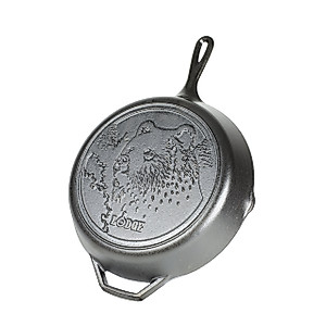 Lodge Wildlife Series - Seasoned Cast Iron Cookware. Wildlife Scenes. 5 Piece Iconic Collector Set Includes 8 inch Skillet, 10.25 inch Skillet, 12 inch Skillet, 10.5 inch Grill Pan, 10.5 inch Griddle