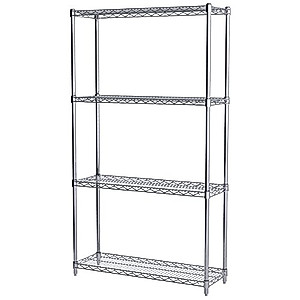 Akro-Mils AWP63UPRIGHT 63-Inch NSF Certified Industrial Grade Chrome Wire Shelf System Upright Leg Post Poles, (4 Pack)