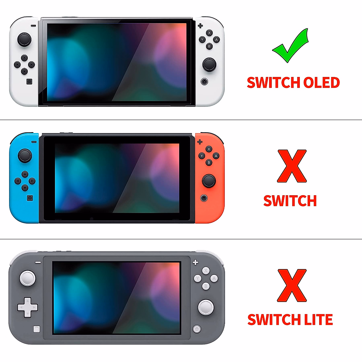 PlayVital AlterGrips Protective Slim Case for Nintendo Switch OLED, Ergonomic Grip Cover for Joycon, Dockable Hard Shell for Switch OLED w/Thumb Grip Caps & Button Caps - Matcha Green
