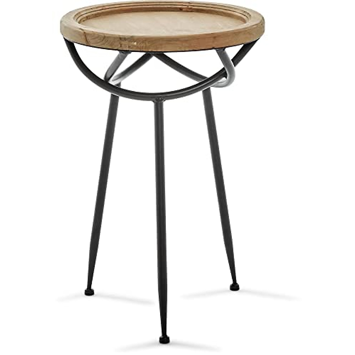 Amazon Brand – Stone & Beam Modern Rustic Wood and Metal Side End Table, 16.25" W, Natural