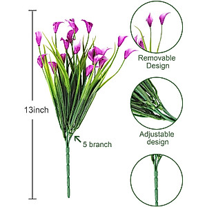 Doolitt 10 bunchs Artificial Flowers, Artificial Plants Outdoor Flowers Fake Mini Calla Lily Artificial Plants Anti-Ultraviolet Greenery Garden Home Decoration