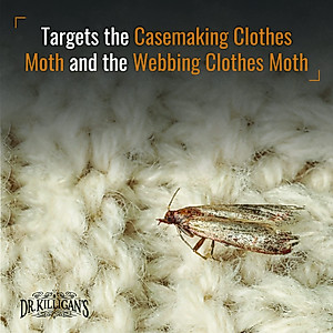 Dr. Killigan's Premium Clothing Moth Traps with Pheromones Prime | 6-Pack Non-Toxic Clothes Moth Trap with Lure for Closets & Carpet | Moth Treatment & Prevention | Case Making & Web Spinning (Black)
