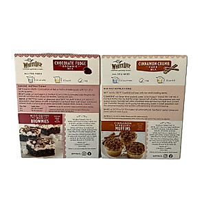 White Lily Chocolate Fudge Brownie Mix, 18oz and White Lily Cinnamon Crumb Cake Mix, 20.35oz BUNDLED With Scraper/Spreader