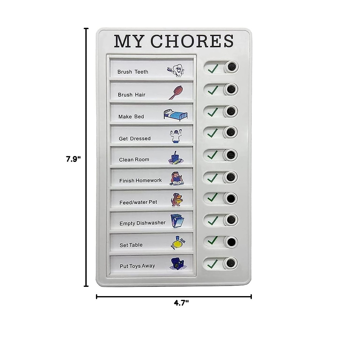 2 Pieces Chore Chart for Kids,Portable Chore Chart Memo Plastic Board - 4.7x7.9 Inch Detachable Message Board,Daily to Do List,RV Checklist