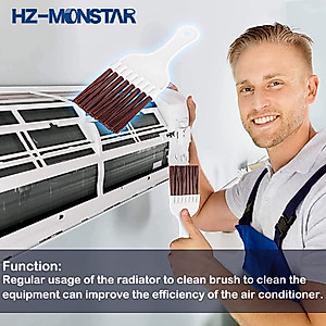HZ-MONSTAR 2Pcs Air Conditioner Condenser Fin Comb Set, FCR6 Ring Fin Comb and Air Conditioner Condenser Brush, Condenser Fin Comb Brush Repair Tool, Straighten Evaporator Condenser for Condenser Coil