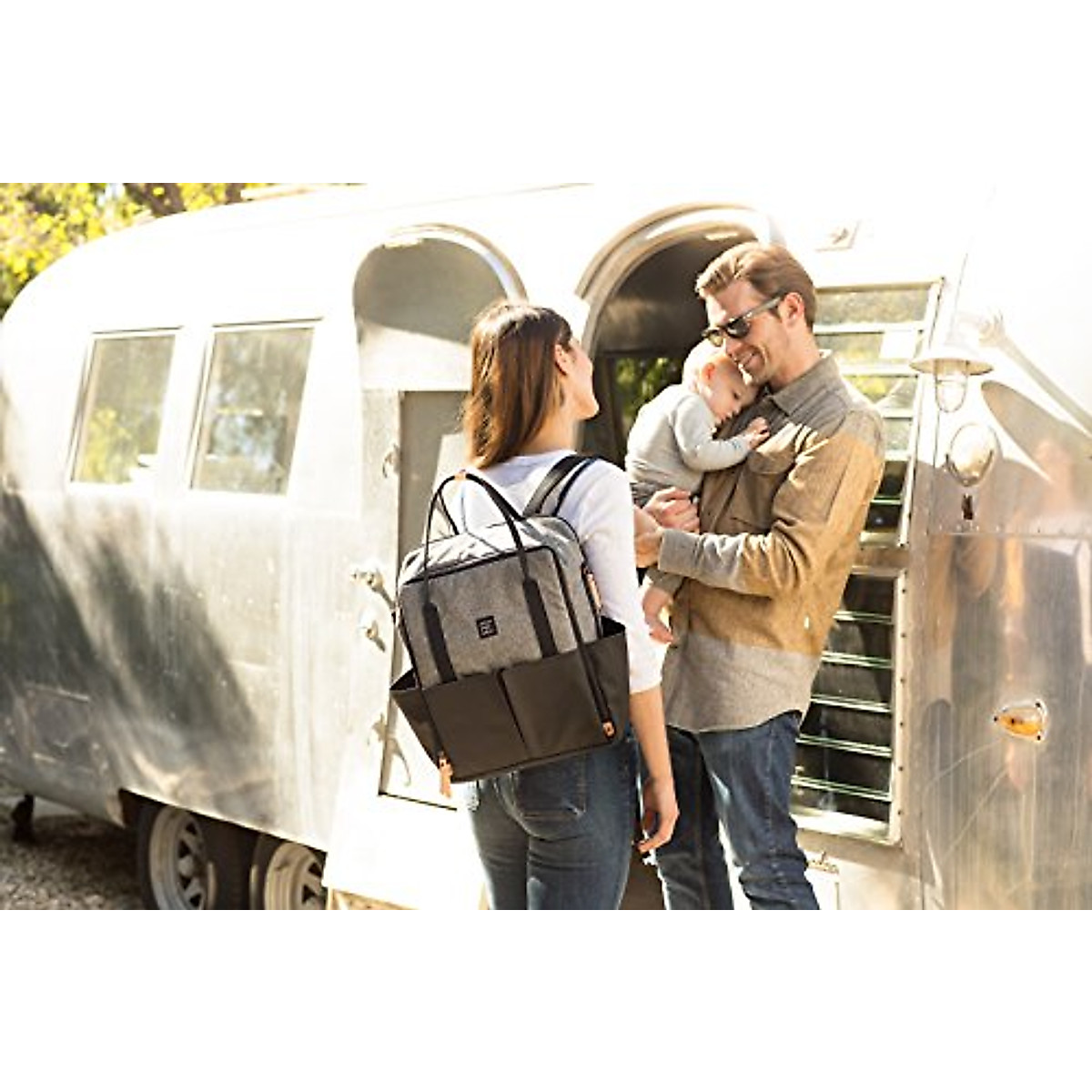 Petunia Pickle Bottom InterMix Backpack | Diaper Bag Backpack| Baby Bottle Bag for Parents | Stylish Baby Bag Organizer| Sophisticated and Spacious Backpack for On the Go Moms | Graphite/Black