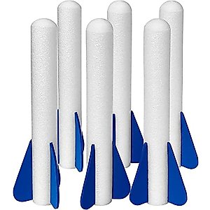 Botabee Glow-in-The-Dark Soft Foam Rocket Refills for Rocket Launchers | Compatible with Stomp Rocket® Jr. Glow Rocket Launcher | 6 Pack Replacement Air-Powered Foam Rockets