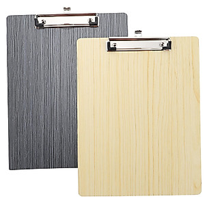 Ciieeo 2pcs Folder Board Pencil Document Clipboard Clipboards Exam Paper Clips Document Organizer Writing Base Plate Conference Writing Board Wood Grain Office Wooden Test Paper Holder