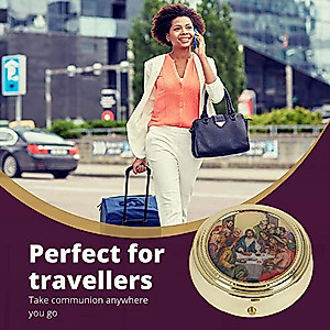 Gold Toned Catholic Communion Chalice Eucharist Host Carrier Travelling Pyx