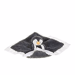 Apricot Lamb Stuffed Animals Soft Security Blanket Gray Penguin Infant Nursery Character Blanket Luxury Snuggler Plush(Gray Penguin, 14 Inches)