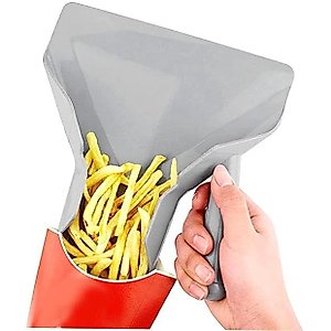 Multi-Purpose Gray Dessert Scoop – French Fry Chip & Ice Candy Bagger for Snacks & Desserts – Commercial Grade with Right Handle for Popcorn – Versatile Kitchen Tool