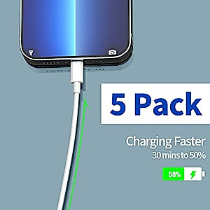 [Apple MFi Certified] Short iPhone Charger 8Inch 5 Pack, Lightning to USB Cable Fast iPhone Charging Cables High Speed Data Sync Transfer Cord for iPhone 14/13/12/11 Pro Max/XR/Xs/X/8/7/6/iPad/Airpods