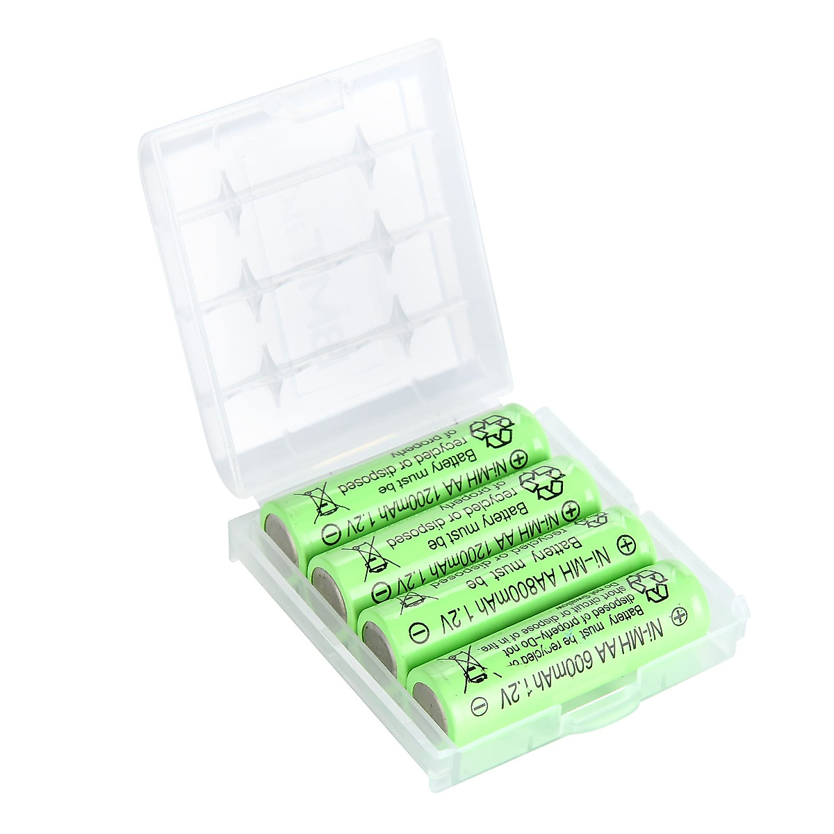 [15 Pack] 4-in-1 Unique AA Battery Storage Holder Kit with Reusable Stickers (45) Effective AA and AAA Battery Storage Organizer Battery Holder Cases