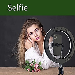 imuviy Selfie Ring Light Set with Tripod Stand and Adjustable Cell Phone Holder for Live Stream or Diammable Desk Makeup Ring Light Kit Mini Led Camera Ringlight for YouTube Videos Photography