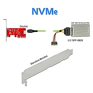 NFHK PCI-E 3.0 Express 4.0 x4 to Oculink Internal SFF-8612 SFF-8611 Host Adapter for PCIe SSD with Bracket