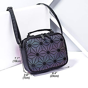 Geometric Purse Luminous Crossbody Bag Lumikay Bags Irredescent Wallet Holographic Clutch Handbag for Women NO.1
