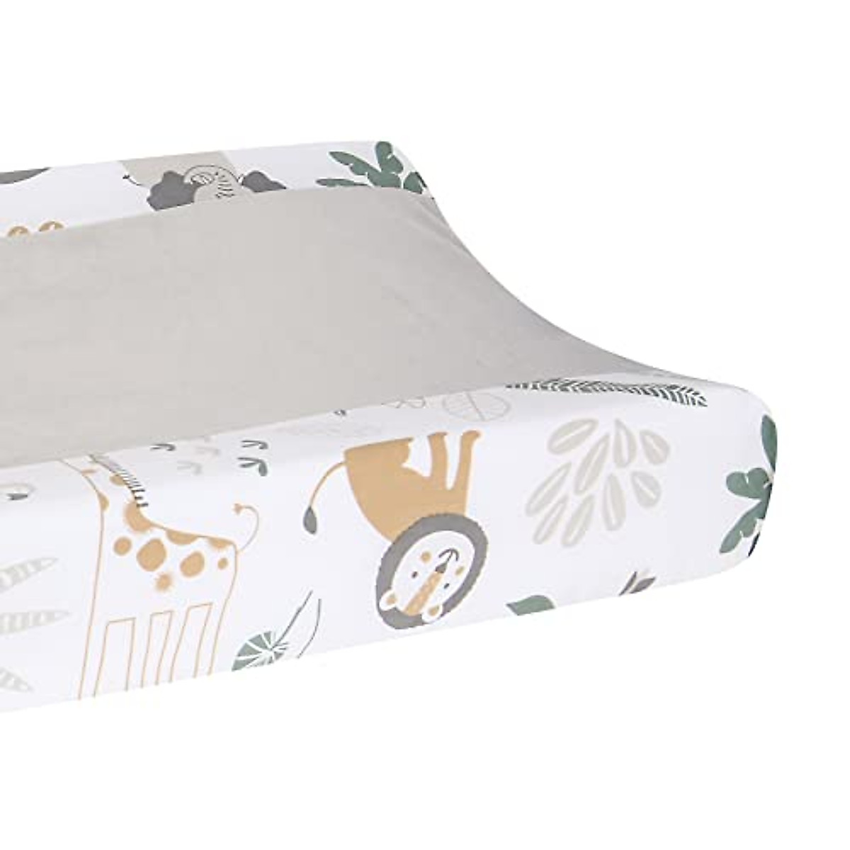 Lambs & Ivy Jungle Friends Soft, Warm & Cozy Safari Changing Pad Cover - Gray