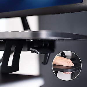 VIVO Extra Wide 38 inch Corner Desk Converter, K Series, Height Adjustable Sit to Stand Riser, Dual Monitor and Laptop Workstation with Wide Keyboard Tray, Black, DESK-V000KL