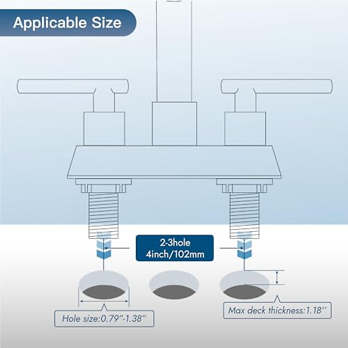Cinwiny Matte Black Bathroom 4 Inch Centerset Sink Faucet SUS304 Double Handles Swivel Spout Deck Mount Mixer Tap with Pop-up Drain Lavatory Bathroom Vanity Faucets