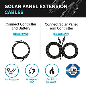 Renogy 200 Watts 12 Volts Monocrystalline RV Solar Panel Kit with Adventurer 30A LCD PWM Charge Controller and Mounting Brackets for RV, Boats, Trailer, Camper, Marine, Off-Grid Solar Power System