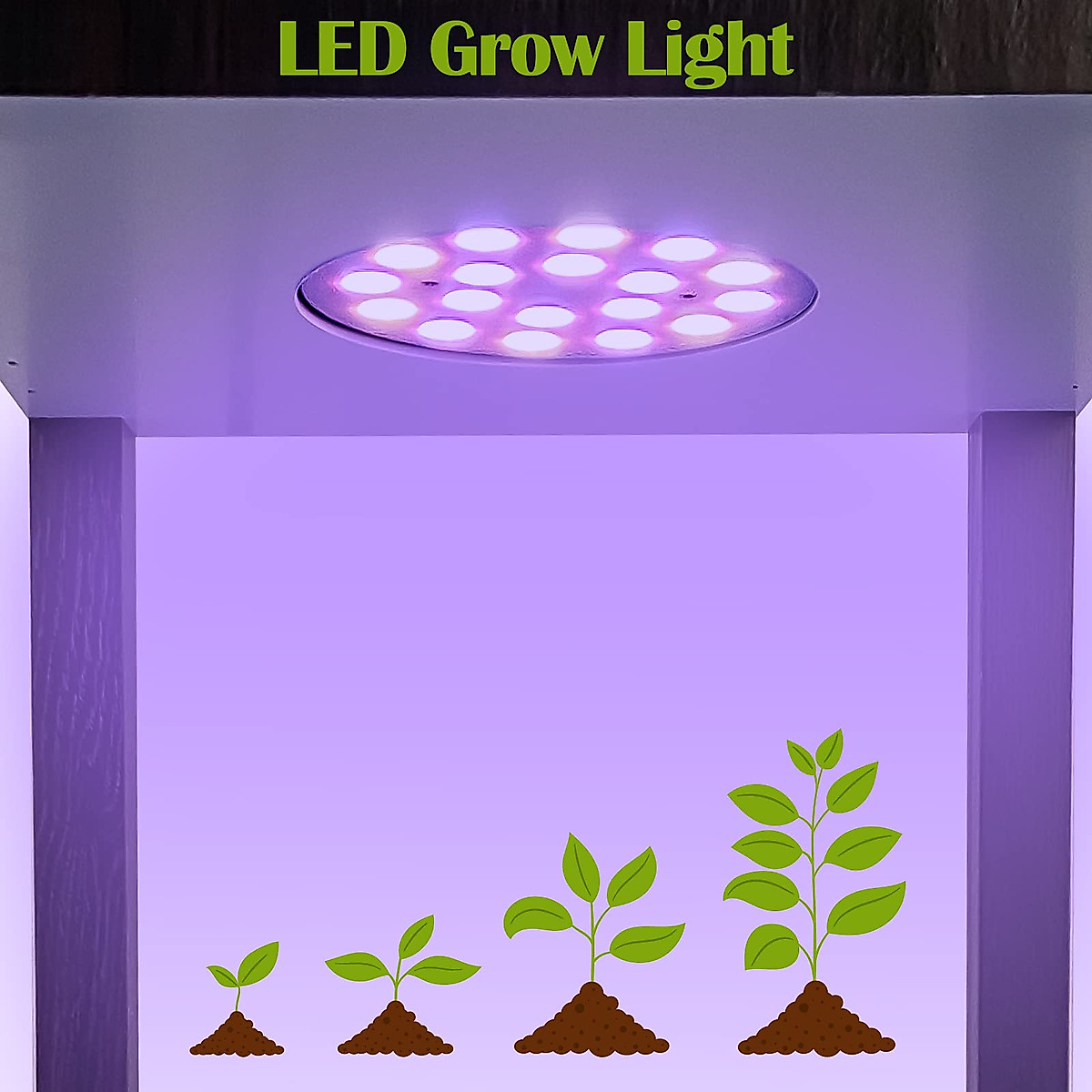 Floor Lamp with Shelves for Living Room, Shelf Floor Lamp with LED Grow Light, Wireless Charging Station, USB Port and AC Outlet, Modern Standing Light Column Lamp Tower Nightstand for Bedroom